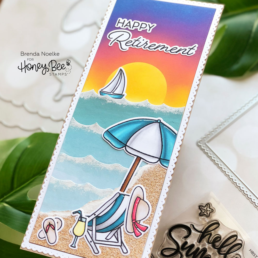 Happy Retirement – Beach Scene – Honey Bee – My PaperCut Creations